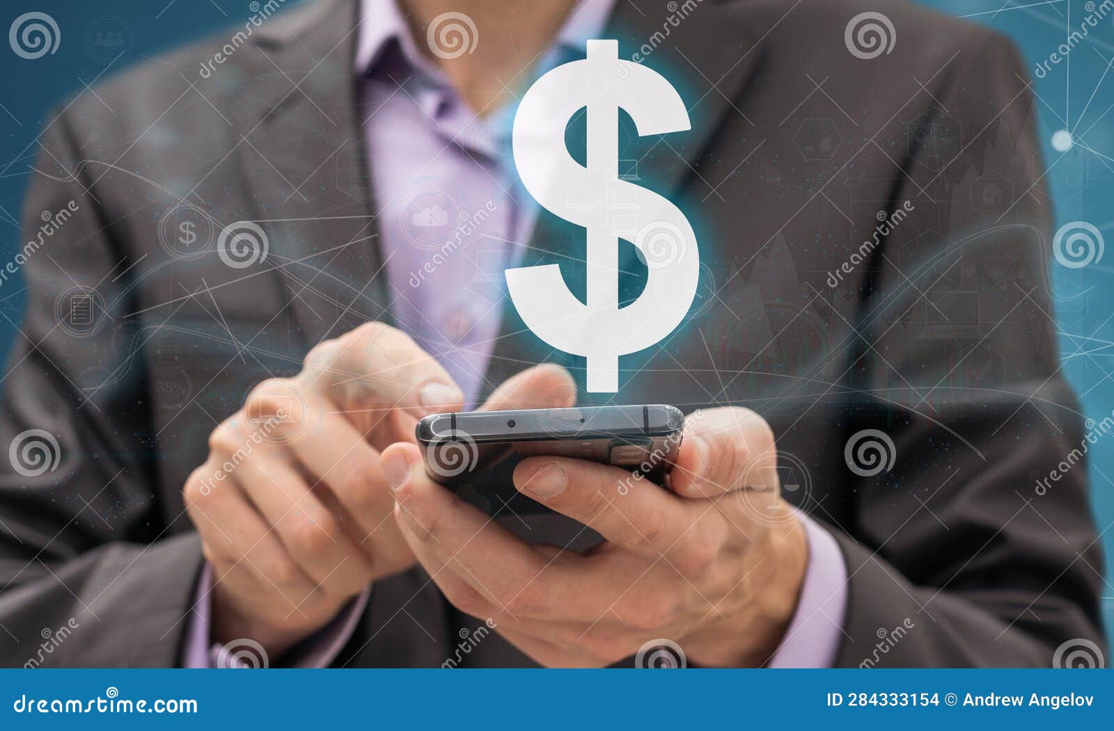 Hands Touching Button Screen Interface Global Connection Customer ...