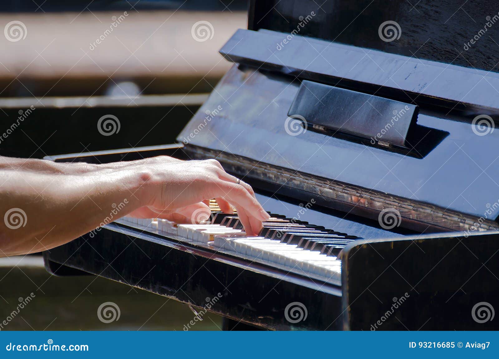 Hands Touching Old Piano Keys Stock Image - Image of occupation ...