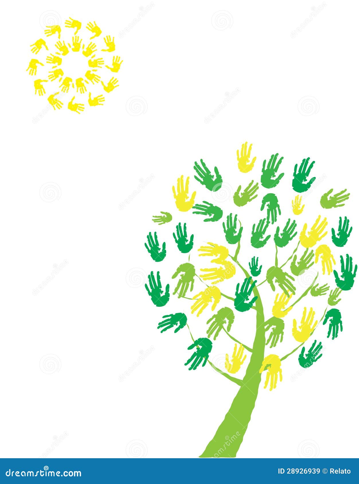 Hands Tree stock vector. Illustration of palm, green - 28926939