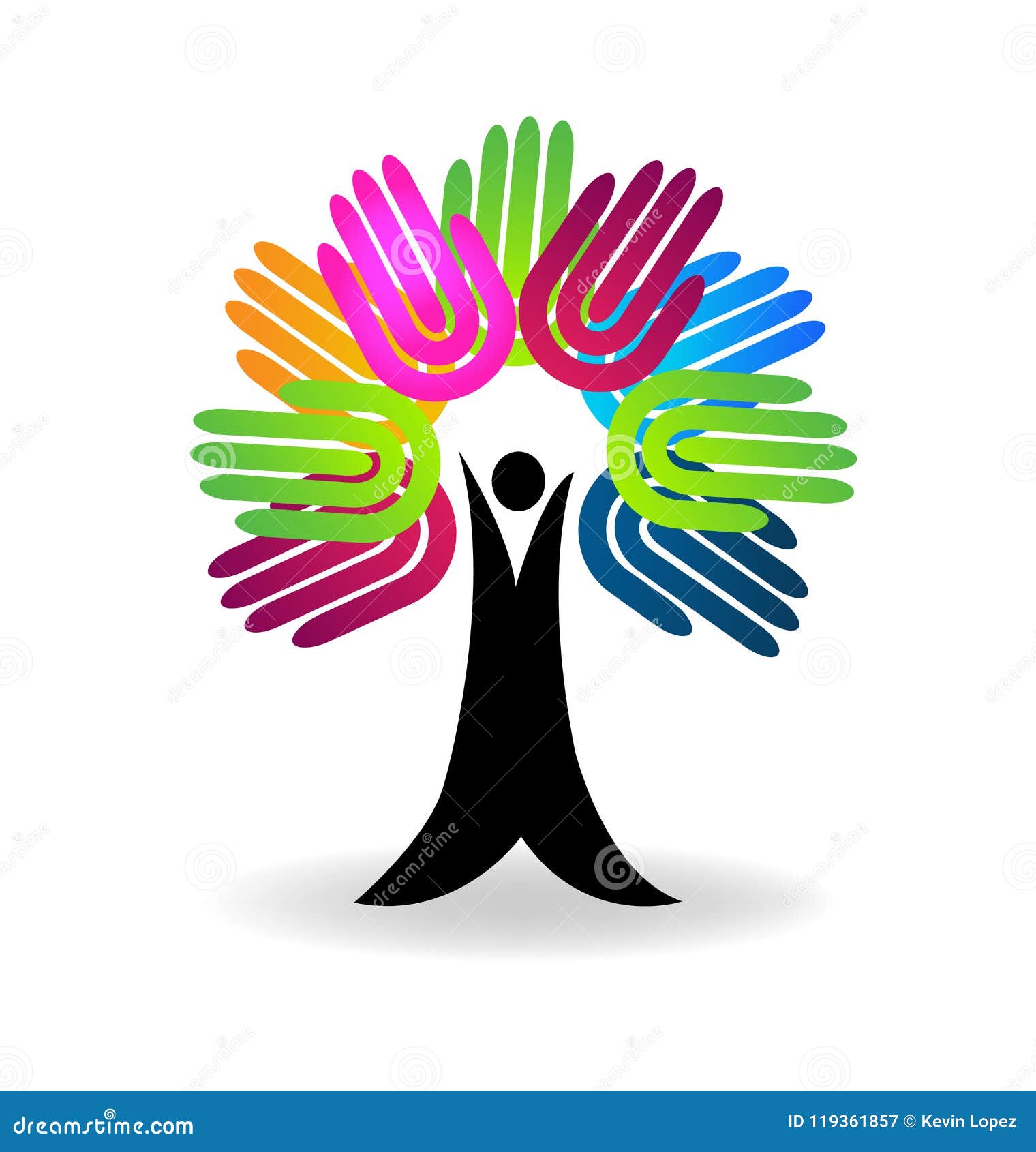 Hands Tree Help-charity Concept Logo Vector Stock Vector - Illustration ...