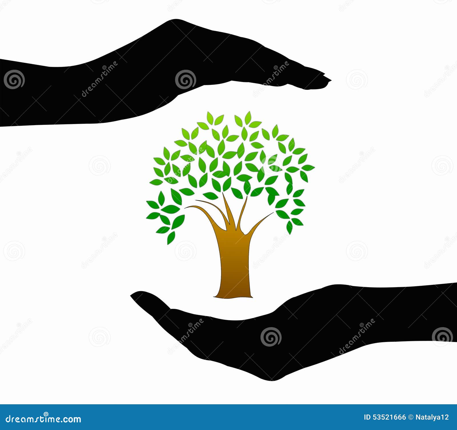 Hands and tree icon stock illustration. Illustration of ecology - 53521666