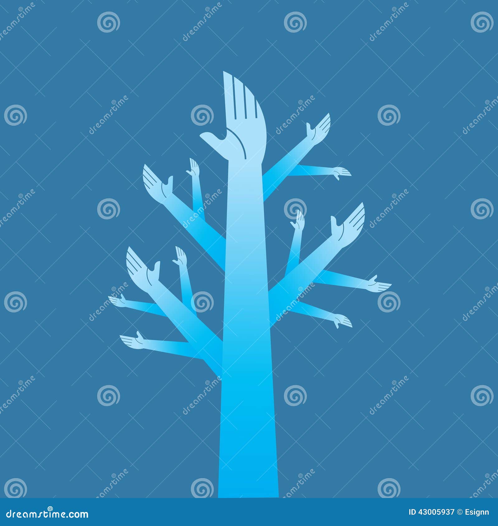 Hands Tree - Illustration with Teamwork Stock Vector - Illustration of ...
