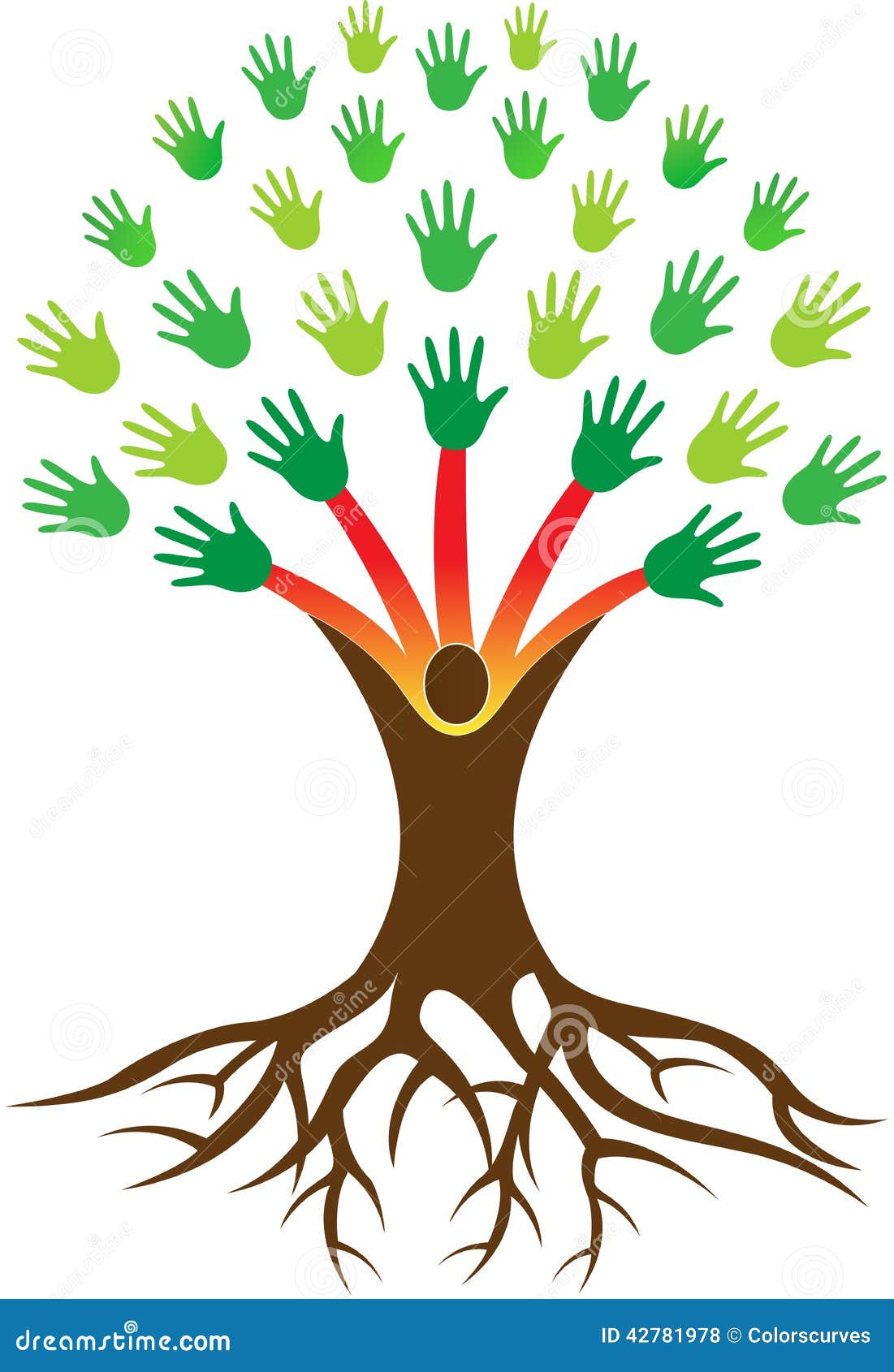 Hands Tree With Root Stock Vector - Image: 42781978