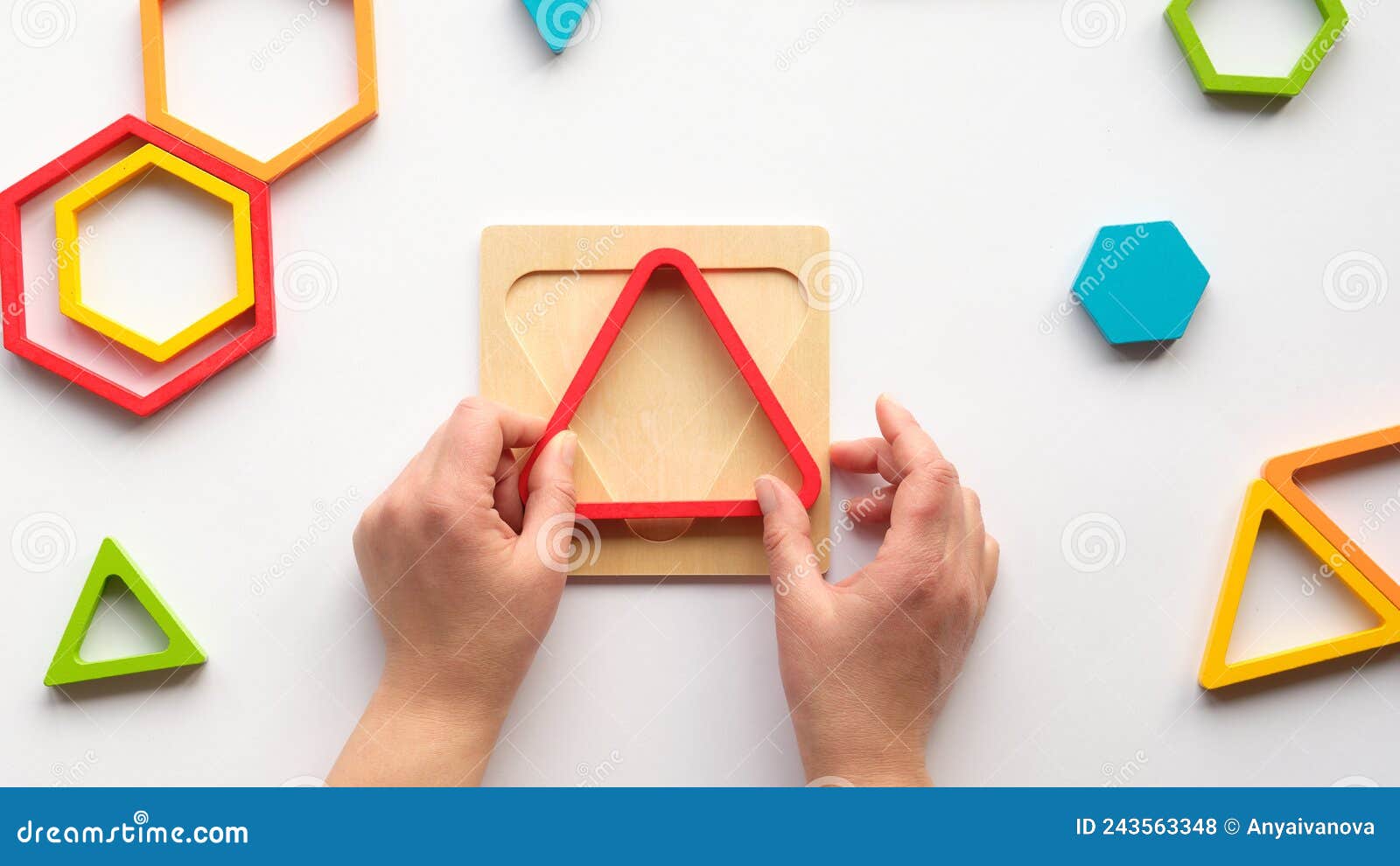 Hands with Triangle. Nested Wood Triangles and Hexagons, Concentric ...