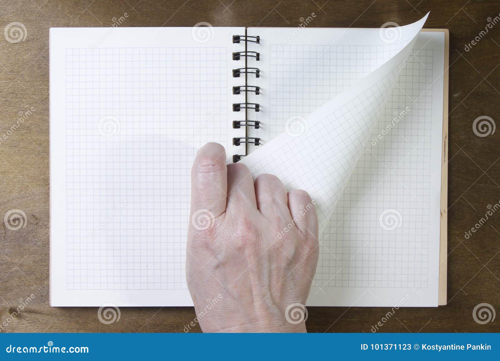 Hands Turn Pages of the Notebook Stock Image - Image of hand, flip ...