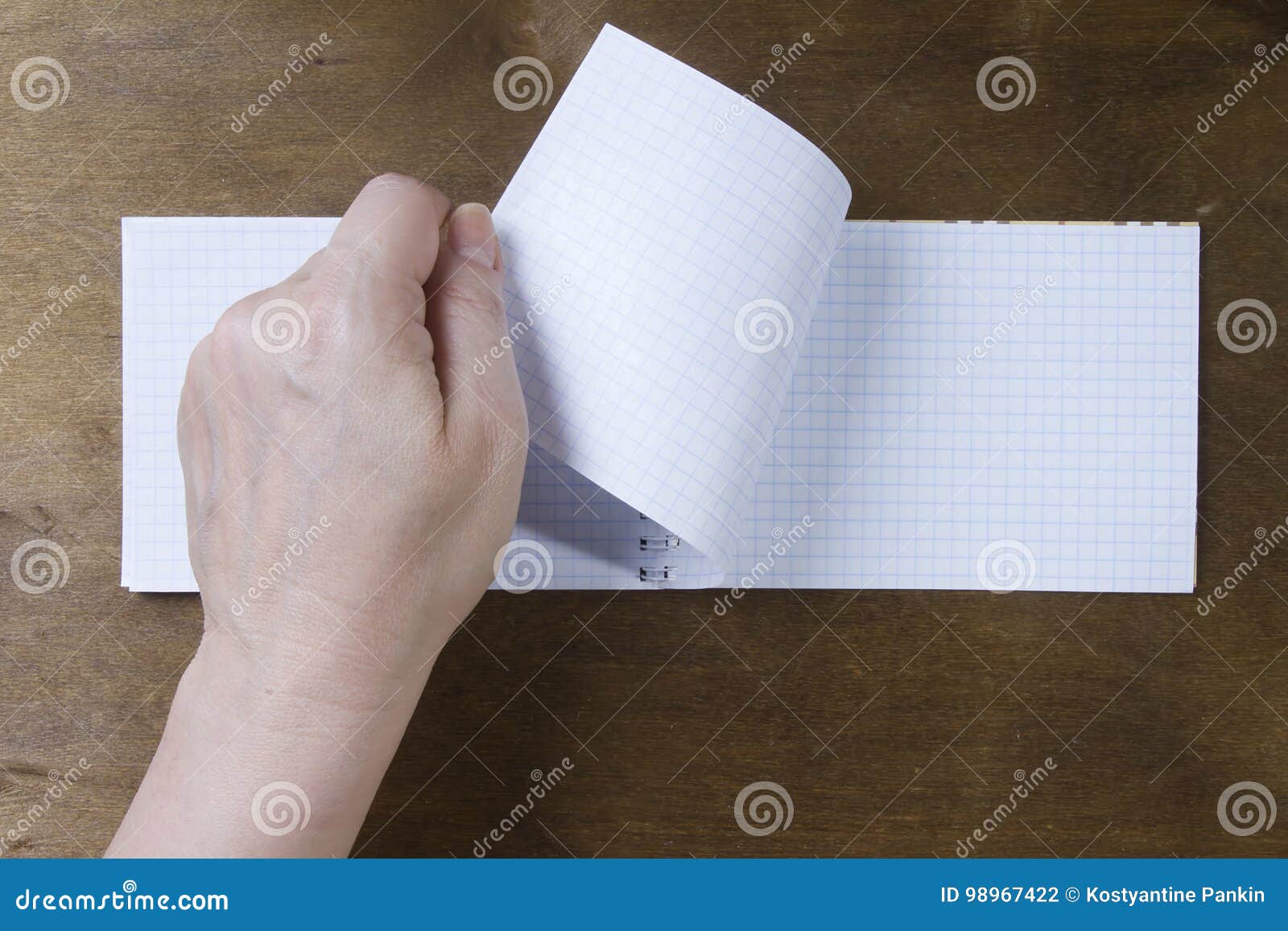 Hands Turn Pages of the Notebook Stock Photo - Image of hand, clear ...