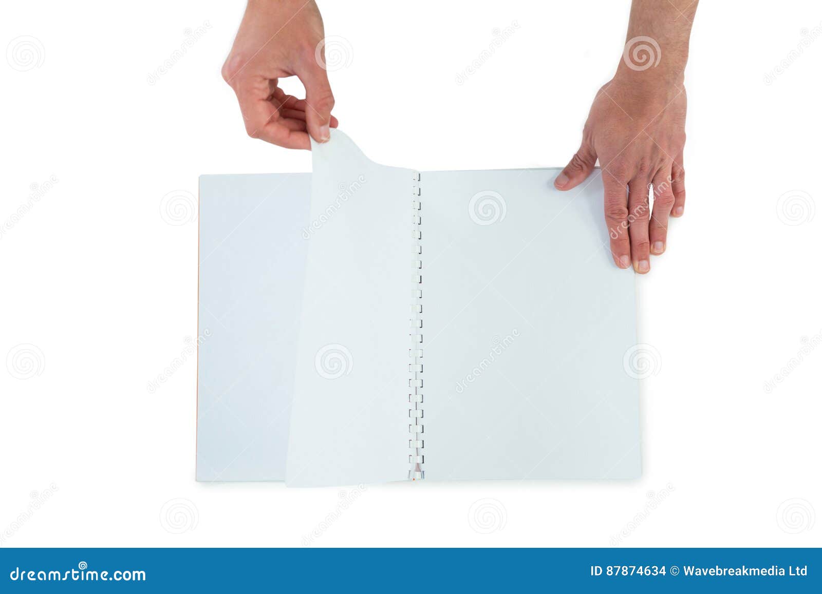 Hands Turning Pages of Blank Book Stock Photo - Image of healthy ...
