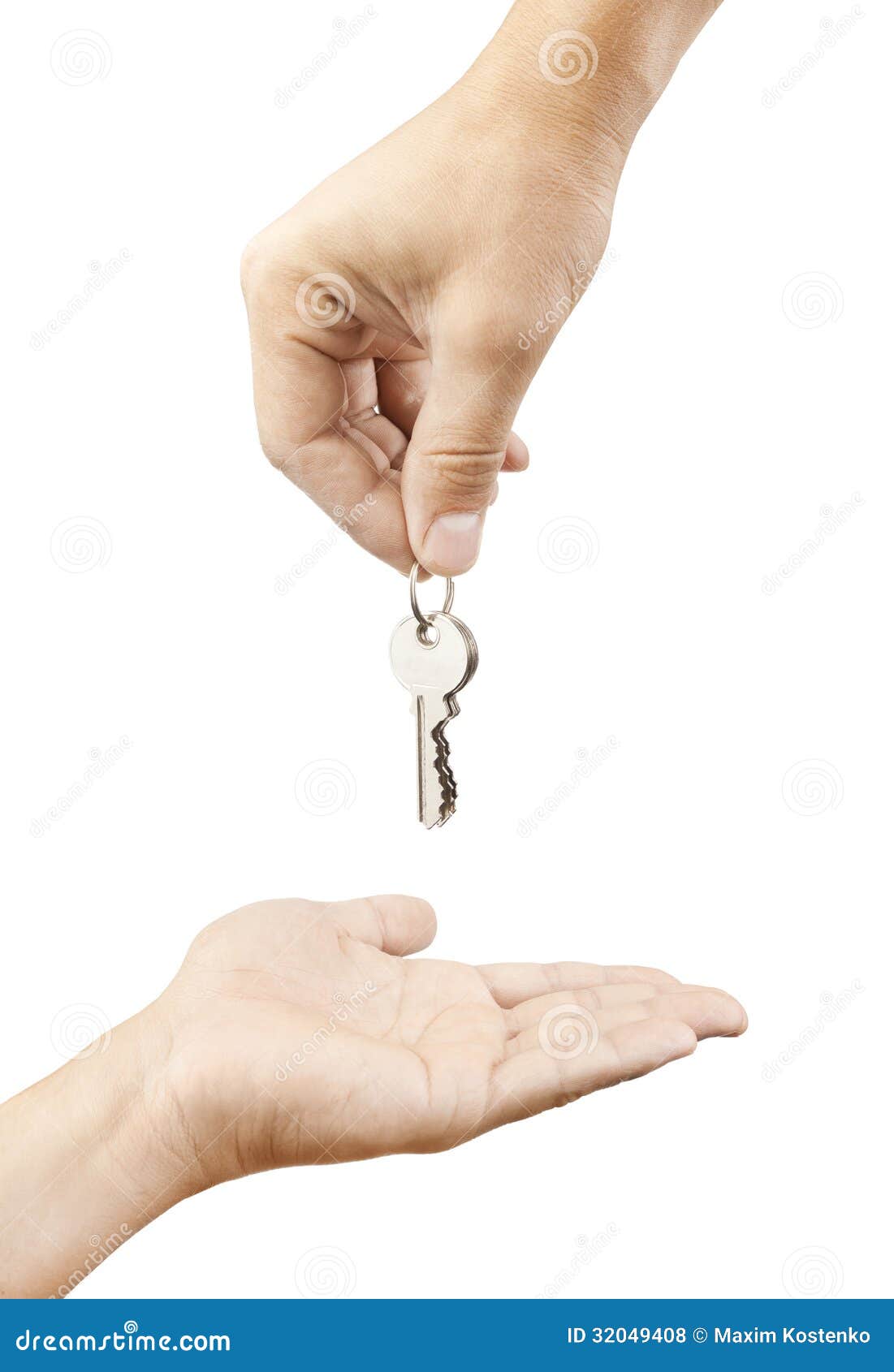 Hands of Two People, Giving and Taking Keys Stock Photo - Image of ...