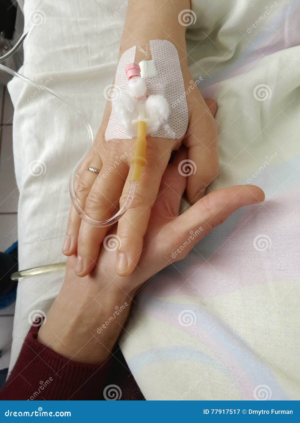 Hands of Two People in the Hospital. Stock Image - Image of interlaced ...