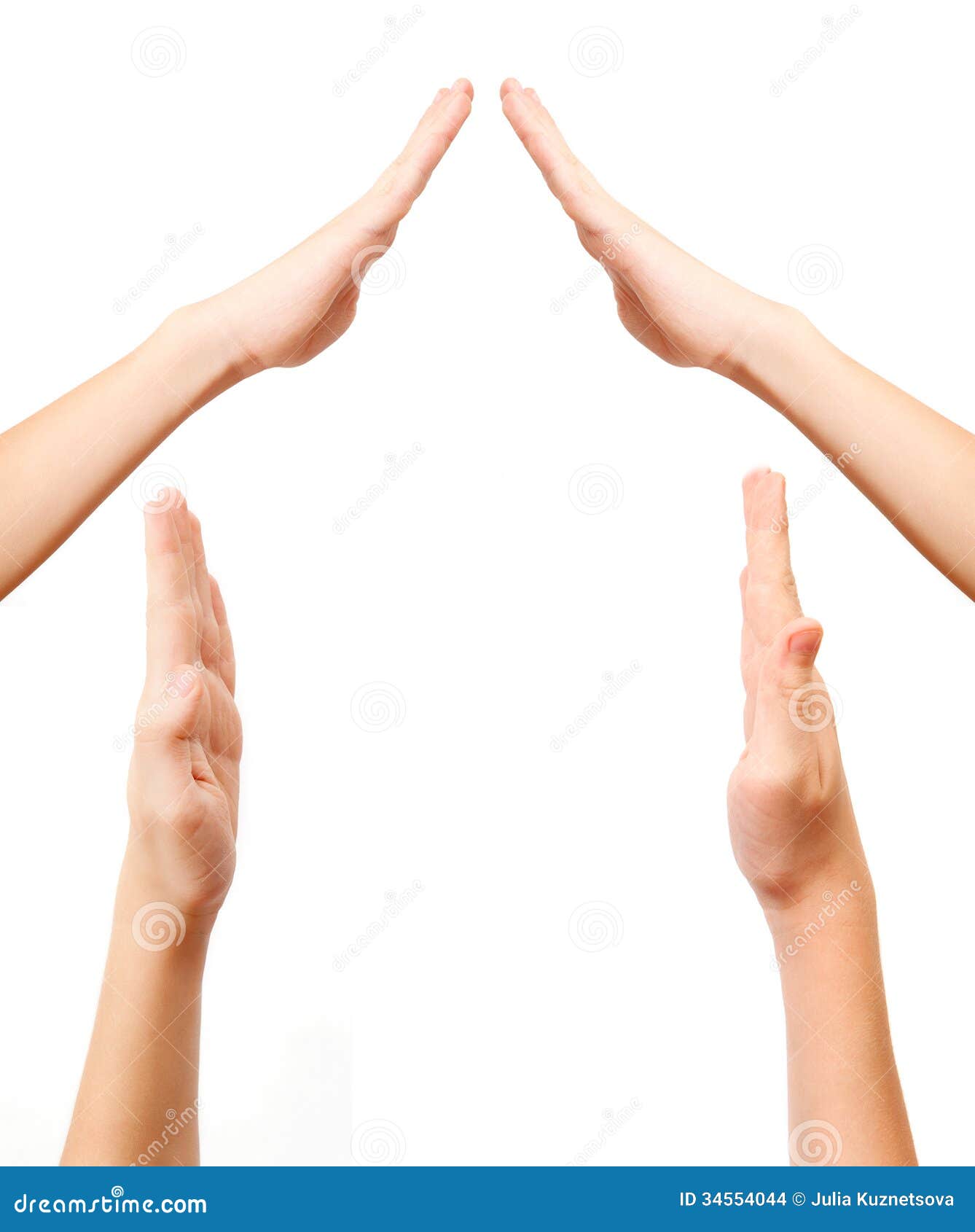 Hands of Two People Made a Home Shape Stock Photo - Image of abstract ...