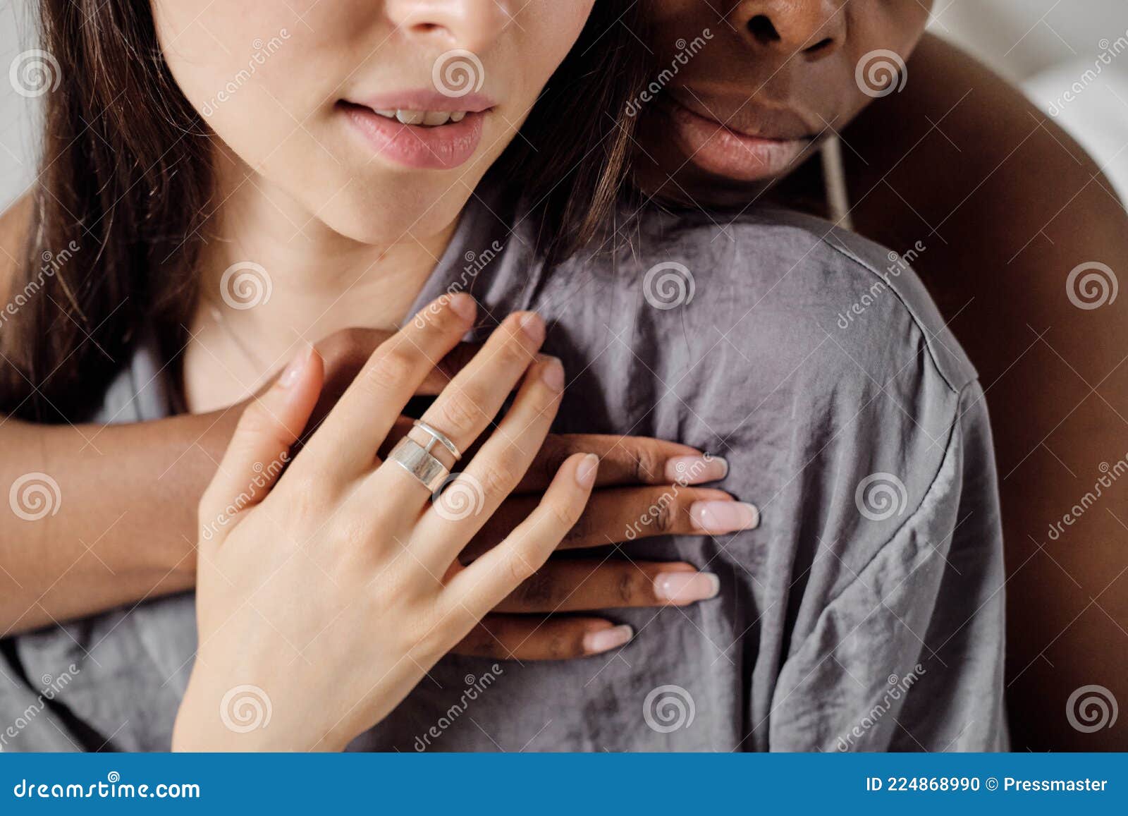 Hands of Two Young Affectionate Women Stock Photo - Image of ...