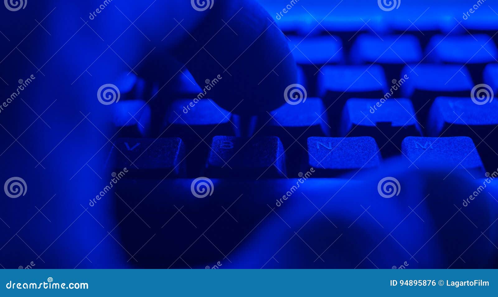 Hands Typing on Computer Keyboard. Cyber Attack Concept Stock Photo ...