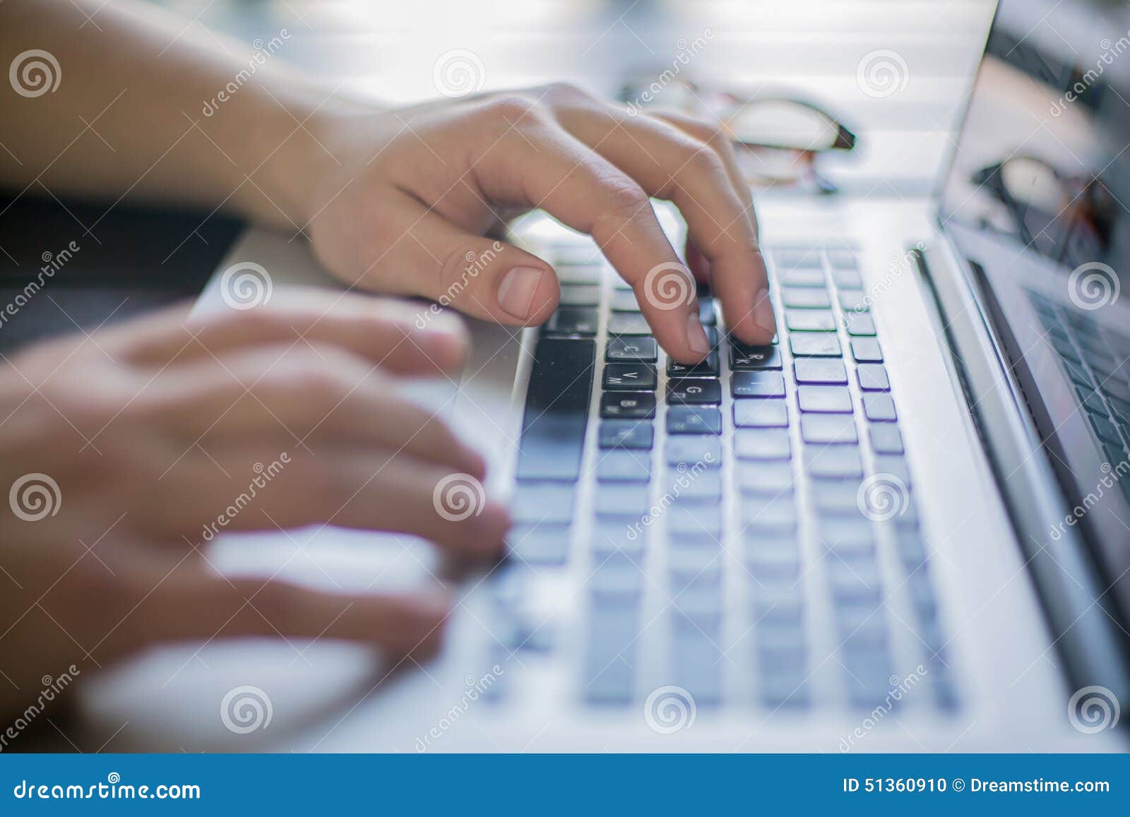 Hands typing on keyboard stock photo. Image of hand, clerk - 51360910