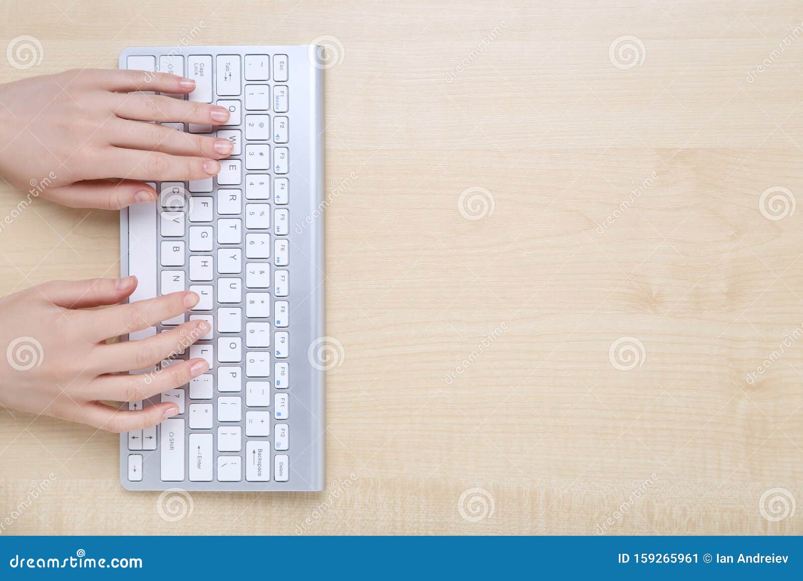Hands typing on keyboard stock image. Image of board - 159265961