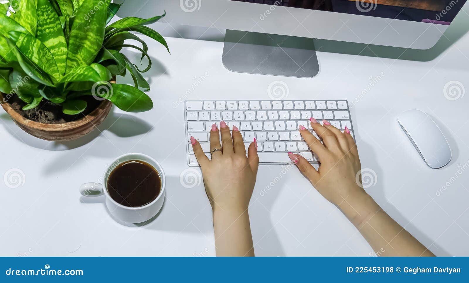Hands Typing on a Keyboard, Hands on Keyboard Stock Photo - Image of ...