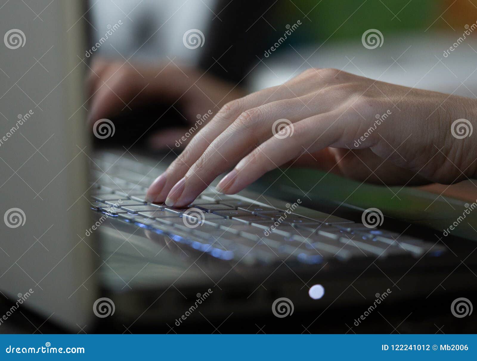 Hands typing on keyboard stock photo. Image of mobile - 122241012
