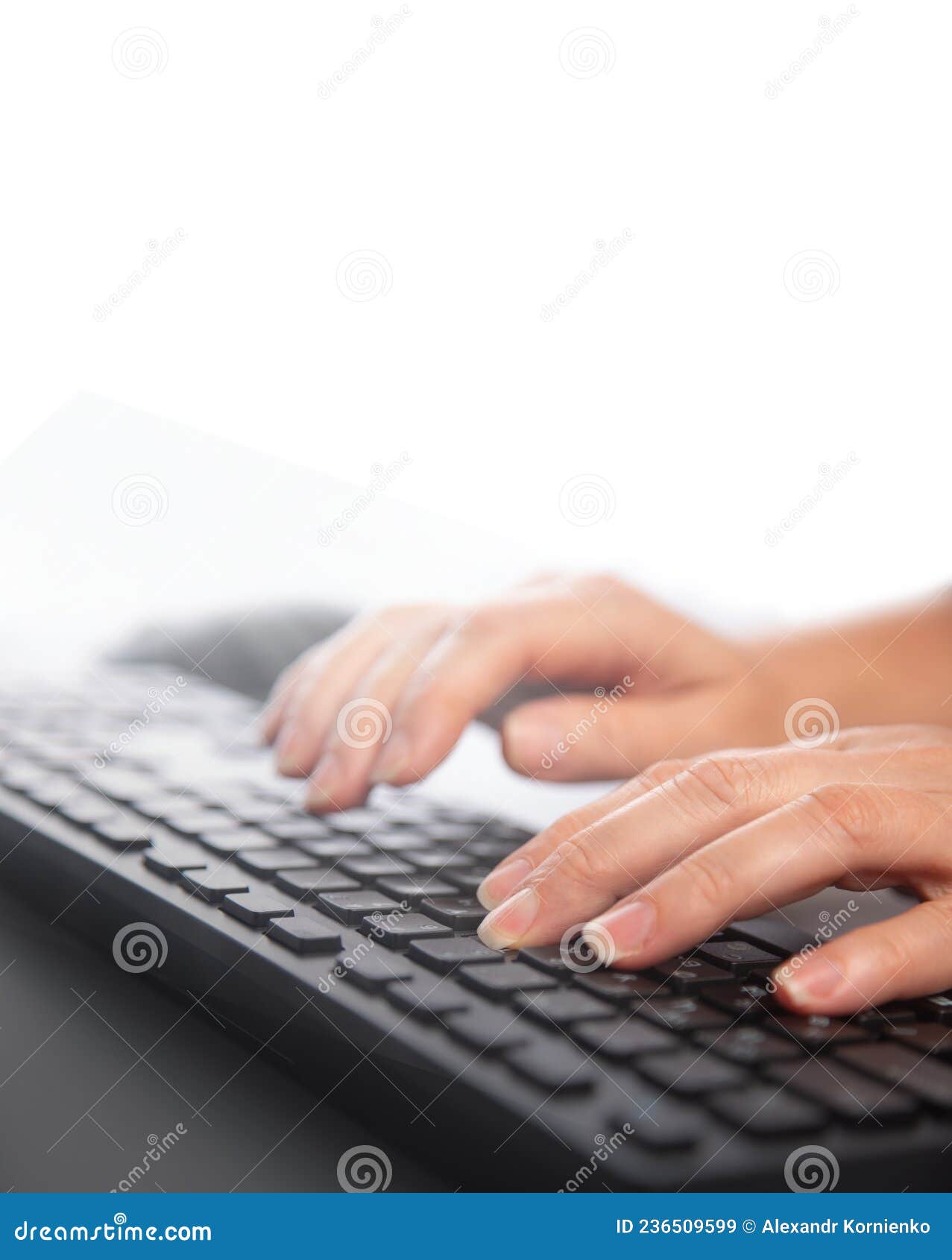 Hands typing on a keyboard stock image. Image of communication - 236509599