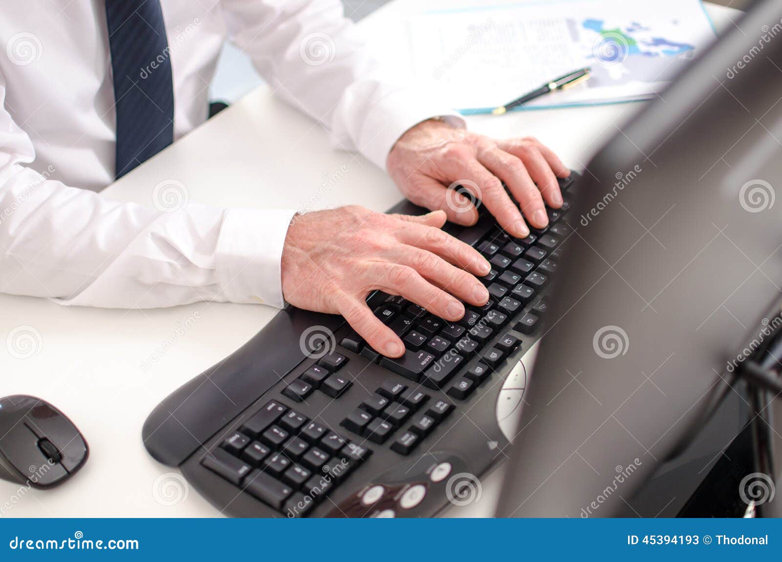 Hands typing on a keyboard stock image. Image of technology - 45394193