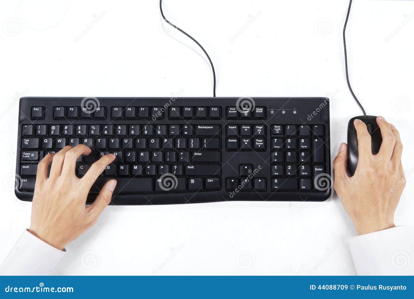 Hands Typing on Keyboard with Mouse 2 Stock Image - Image of closeup ...