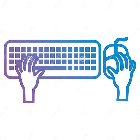 Hands Typing in Keyboard and Mouse Stock Illustration - Illustration of ...