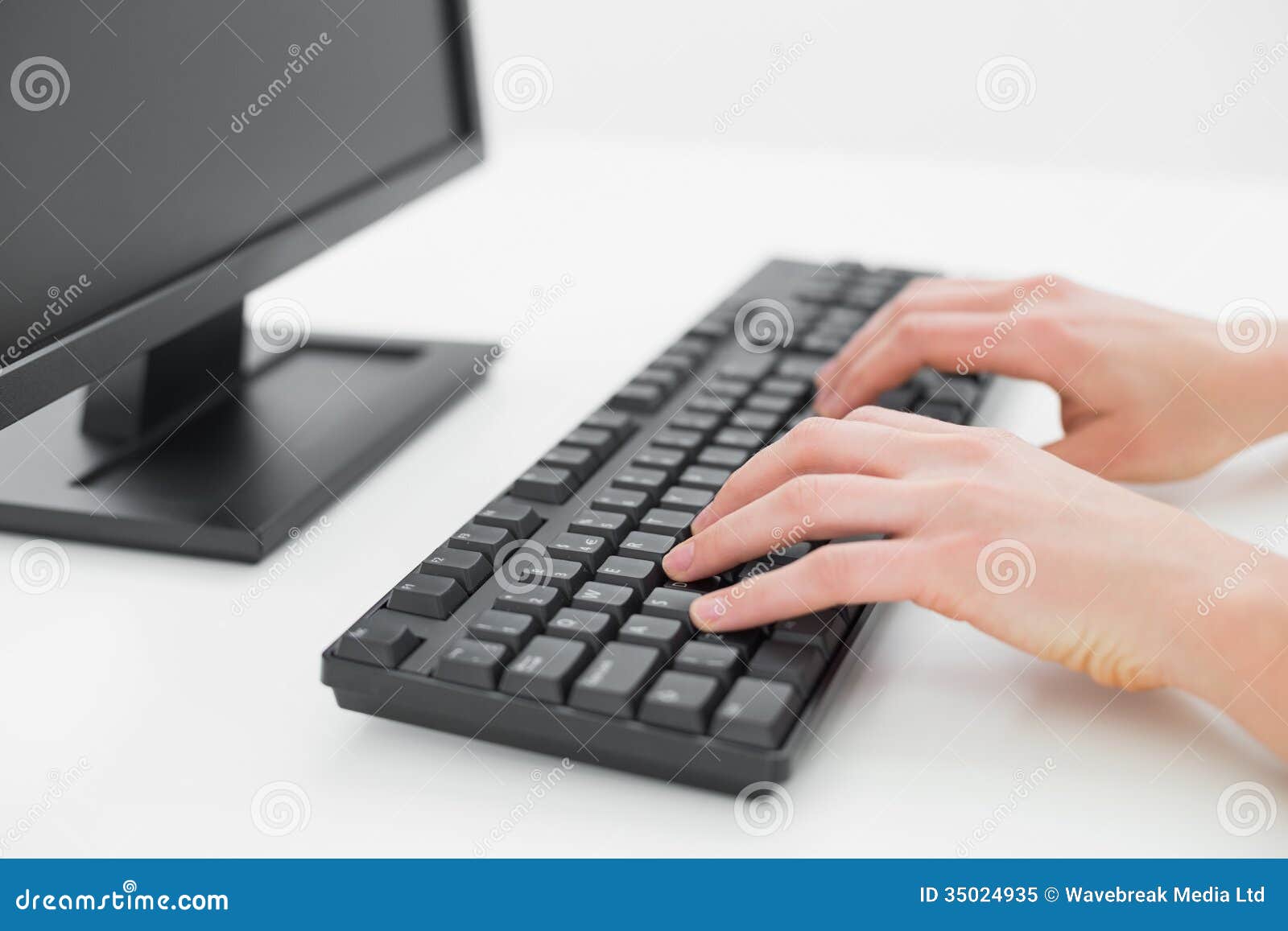 Hands Typing on Keyboard in an Office Stock Image - Image of corporate ...