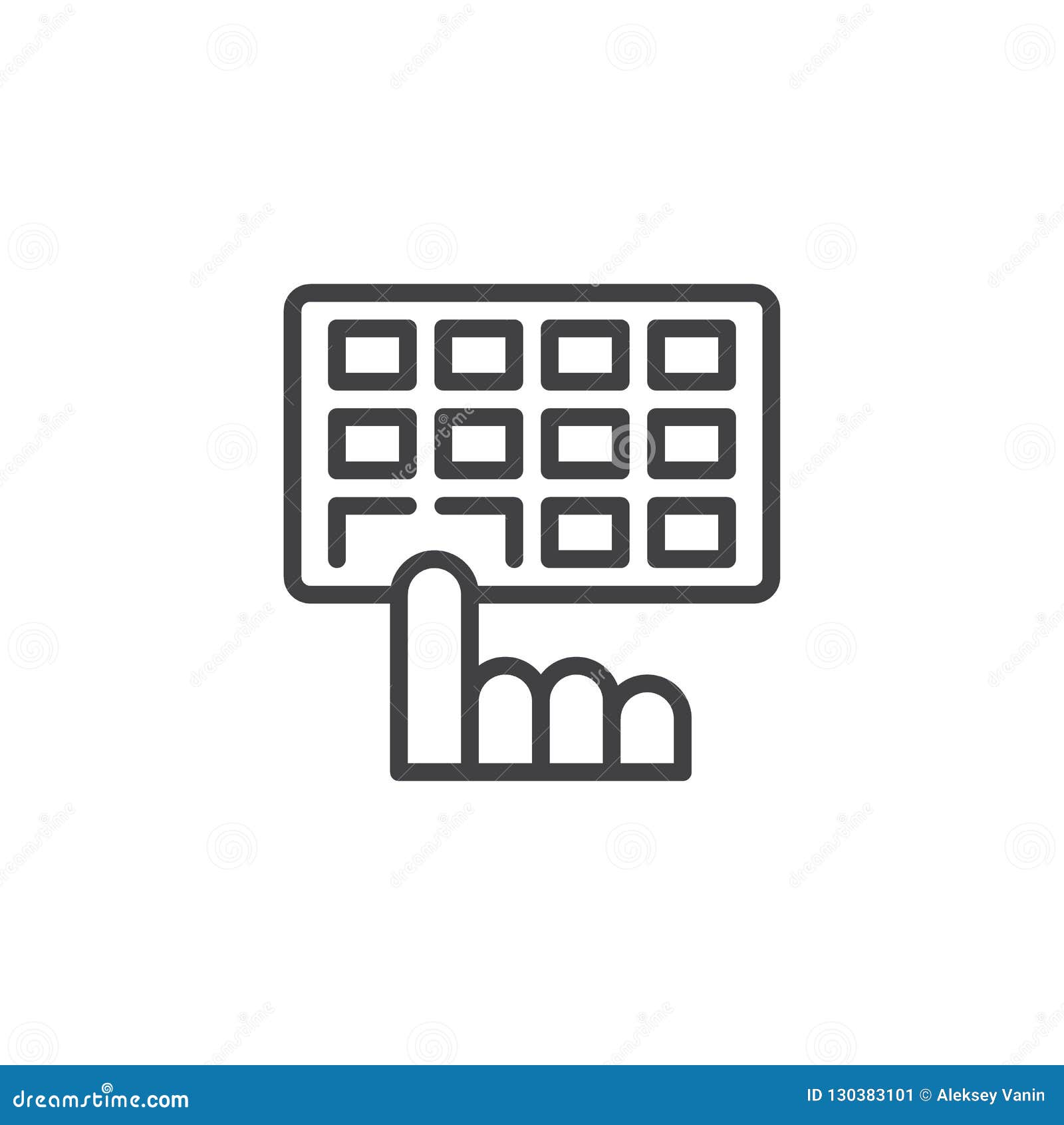 Hands Typing on Keyboard Outline Icon Stock Vector - Illustration of ...