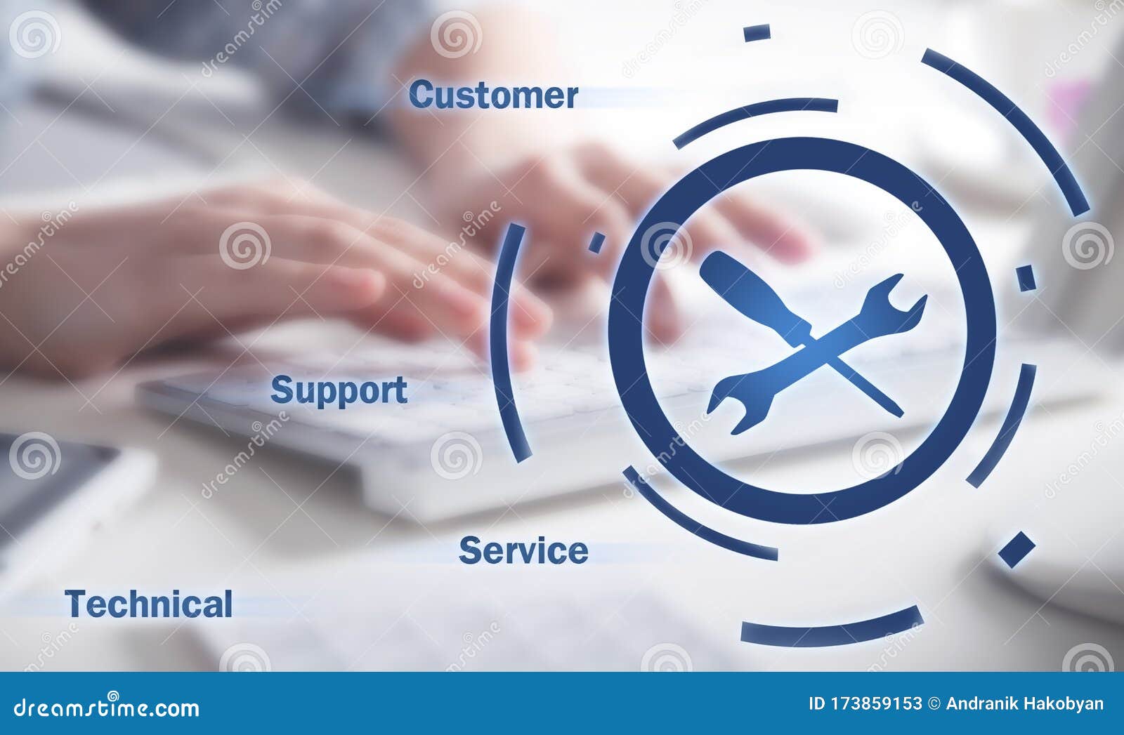 Hands Typing in Keyboard. Technical Support Customer Service Stock ...