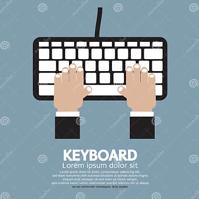 Hands Typing Keyboard stock vector. Illustration of working - 38706934