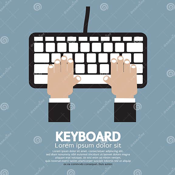 Hands Typing Keyboard stock vector. Illustration of working - 38706934
