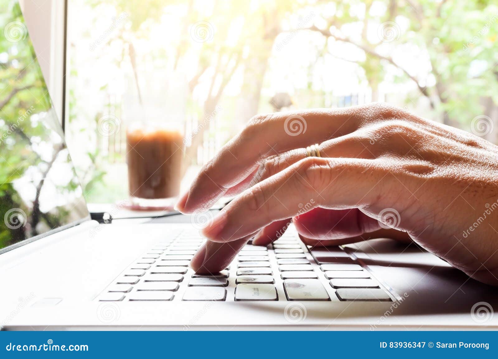 Hands Typing on Laptop Computer Stock Image - Image of internet ...