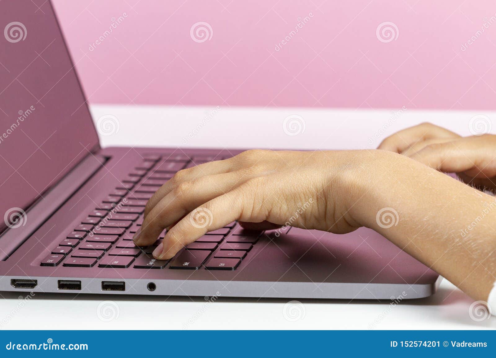Hands Typing on Laptop Computer Keyboard Stock Image - Image of ...