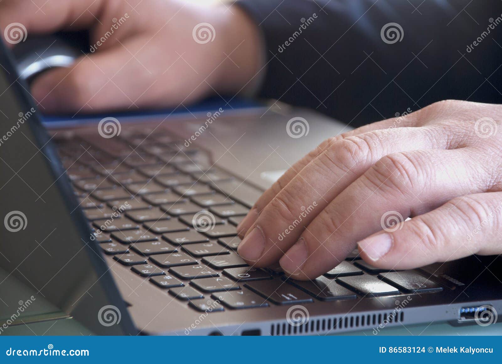 Hands Typing on Laptop Computer Keyboards Stock Photo - Image of ...