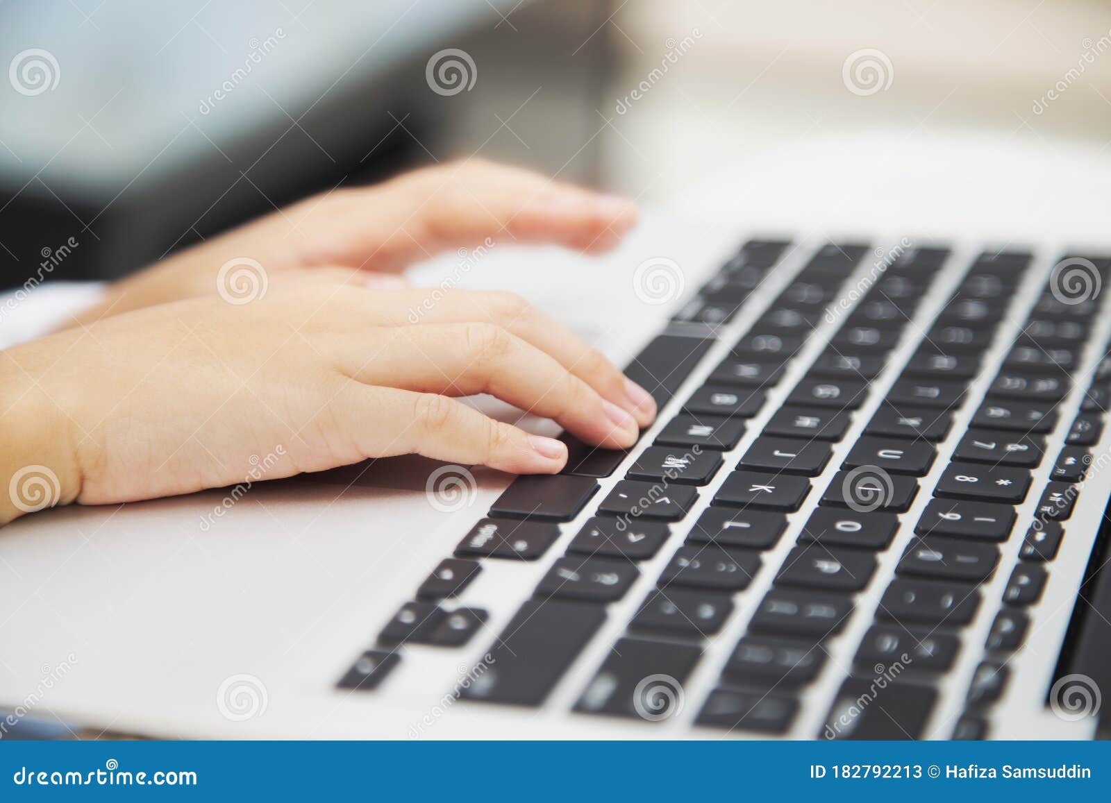 Hands Typing on Laptop Keyboard Stock Image - Image of focus, typing ...