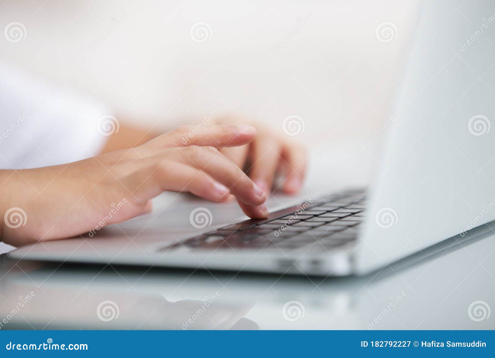 Hands Typing on Laptop Keyboard Stock Image - Image of portable, focus ...