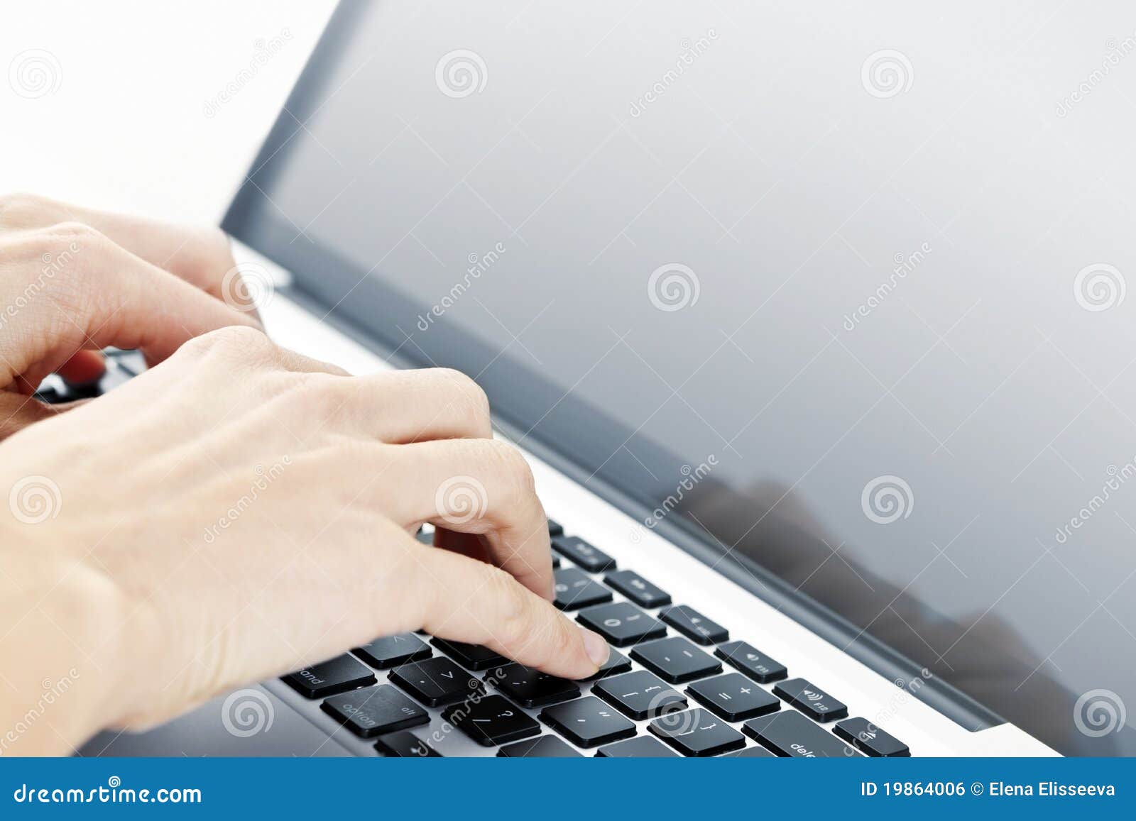 Hands Typing on Laptop Keyboard Stock Photo - Image of keys, closeup ...