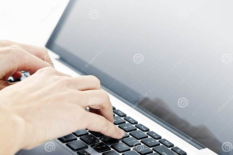 Hands Typing on Laptop Keyboard Stock Photo - Image of keys, closeup ...