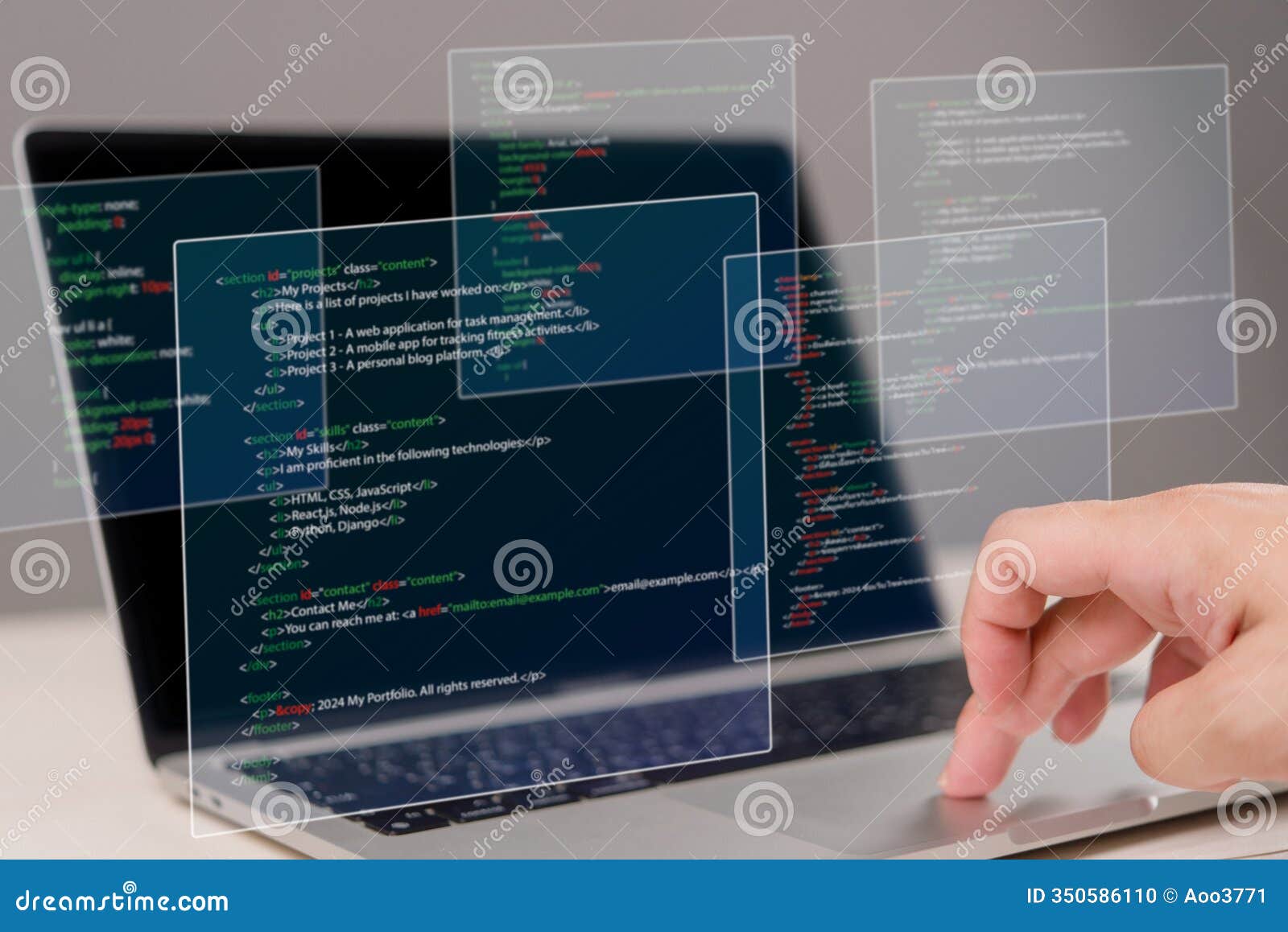 Hands Typing On Laptop With Programming Code On Screen Representing Software Development