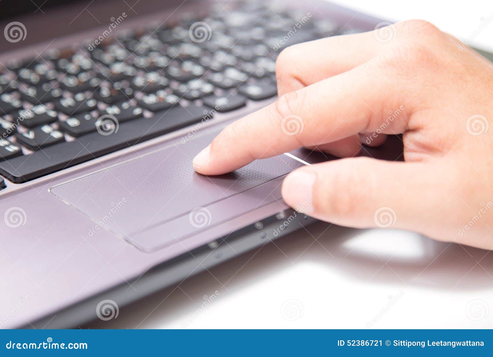 Hands Typing on a Laptop Trackpad Stock Image - Image of monitor ...