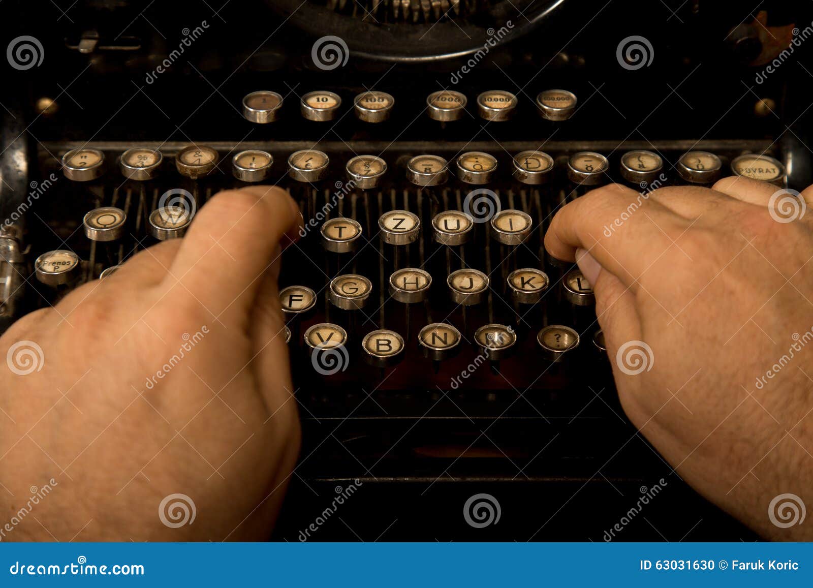 Hands Typing on Old Vintage Typewriter Stock Photo - Image of alphabet ...