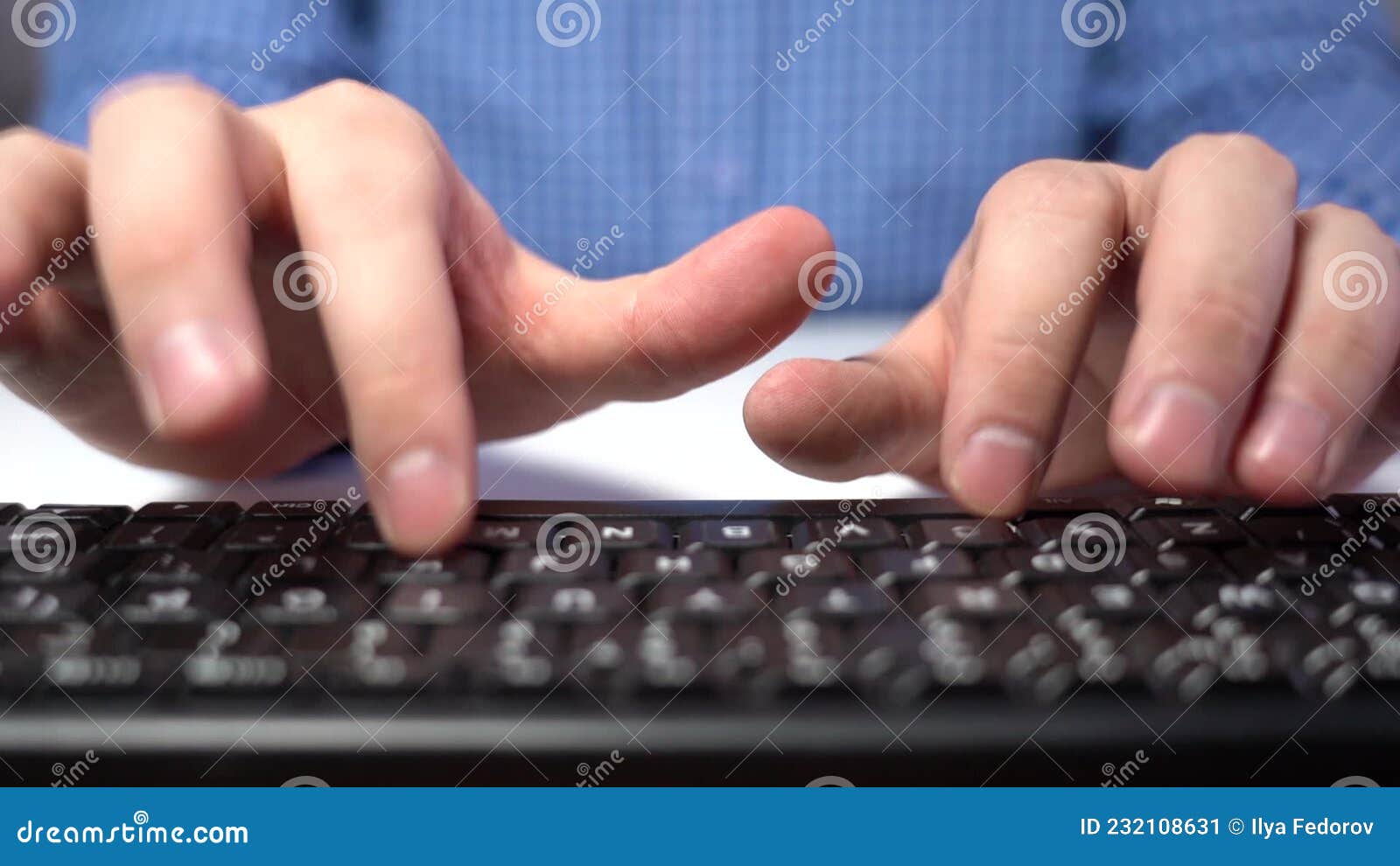 Hands Typing Text on the Keyboard. Close-up. Stock Video - Video of ...