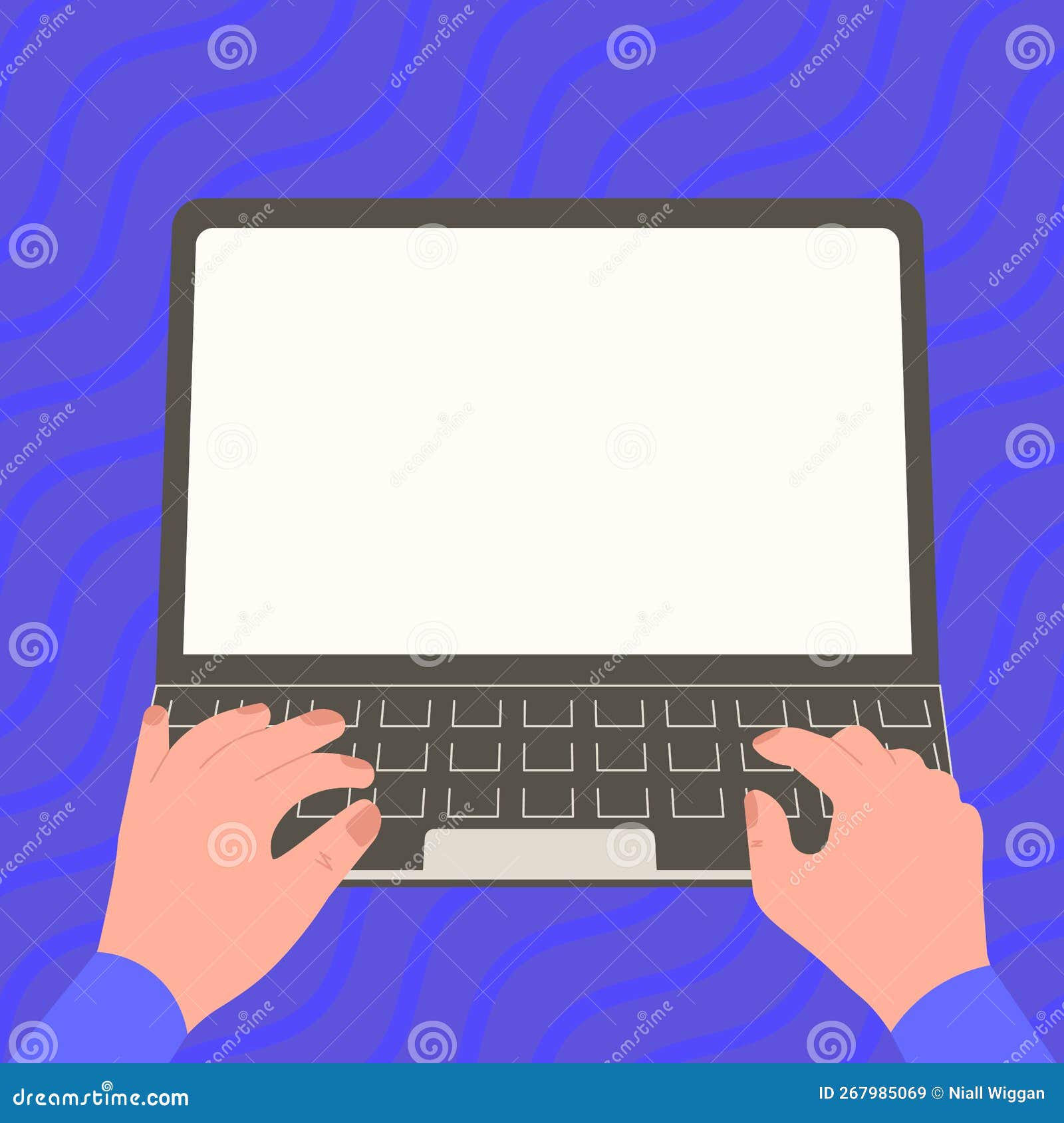 Hands Typing Text with Keyboard. Laptop Screen Contains Important ...