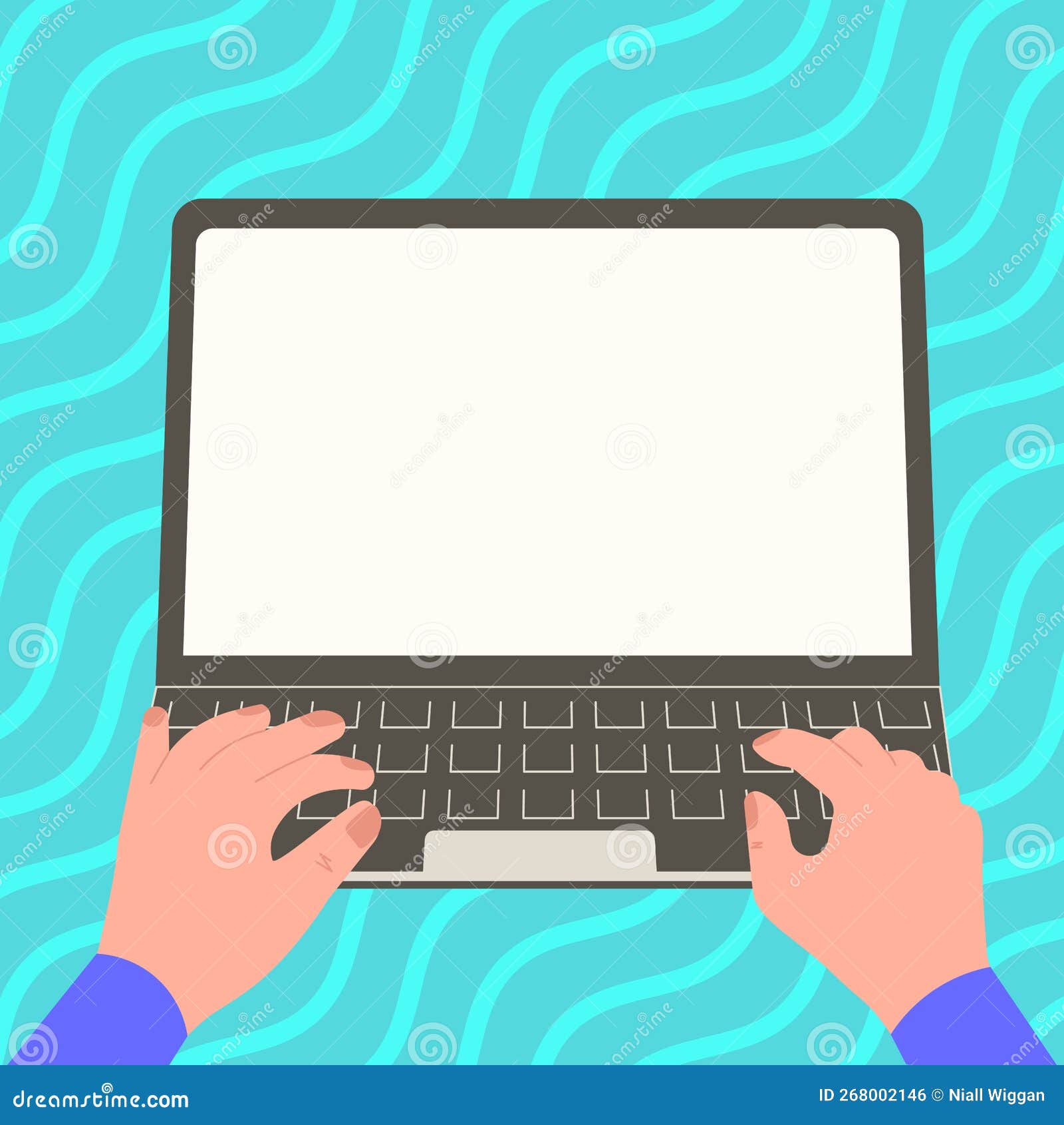 Hands Typing Text with Keyboard. Laptop Screen Contains Important ...