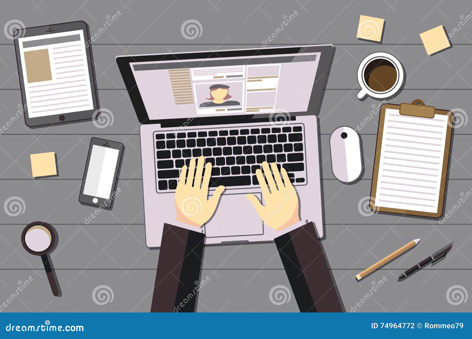 Hands Typing Text on the Laptop Keyboard and Using Social Networks for ...