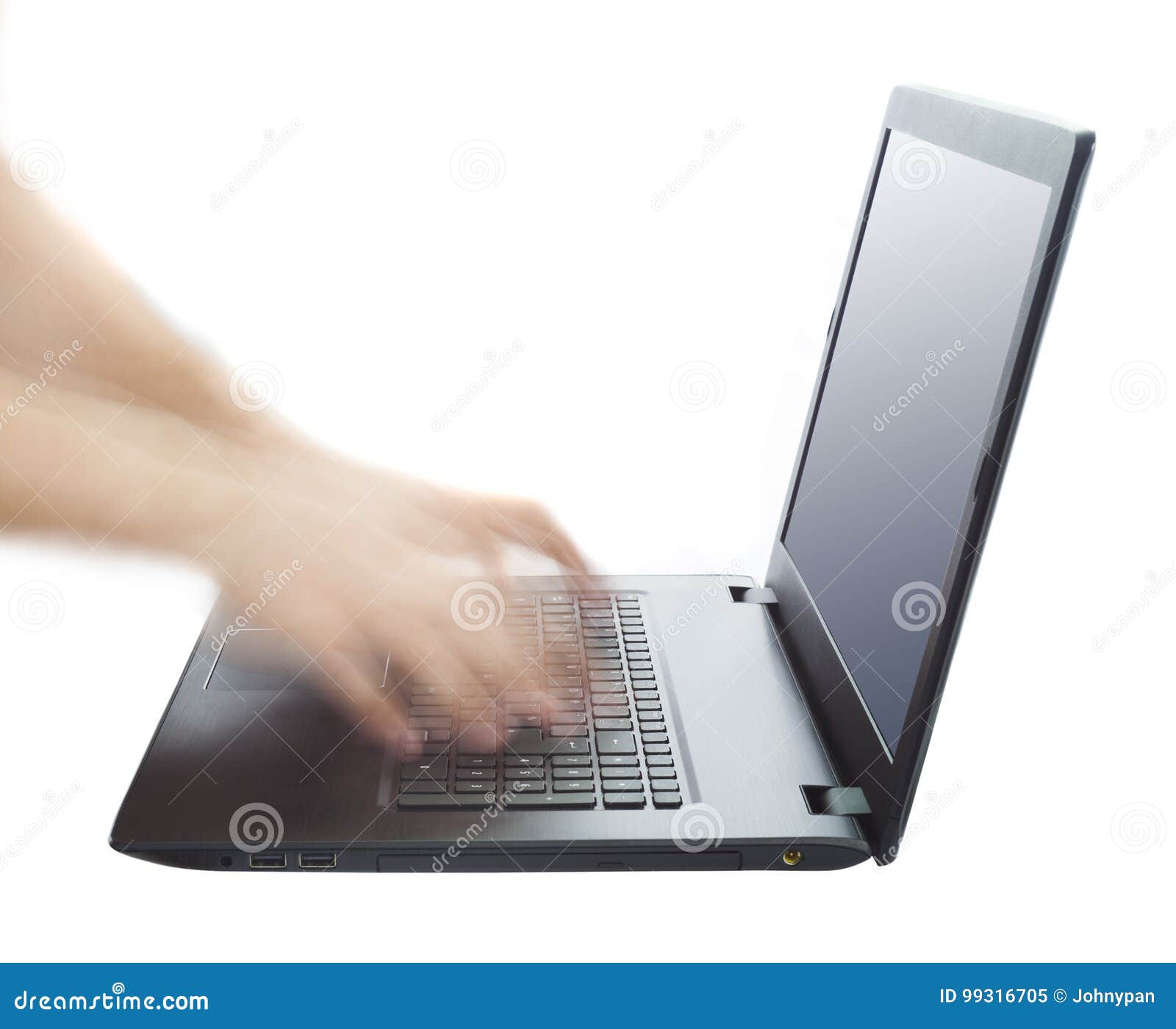 Hands Typing and Working Fast on Laptop Stock Image - Image of modern ...