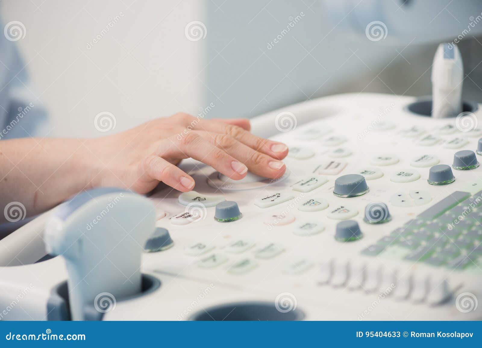 Hands on an Ultrasound Machine at Modern Clinic Stock Image - Image of ...