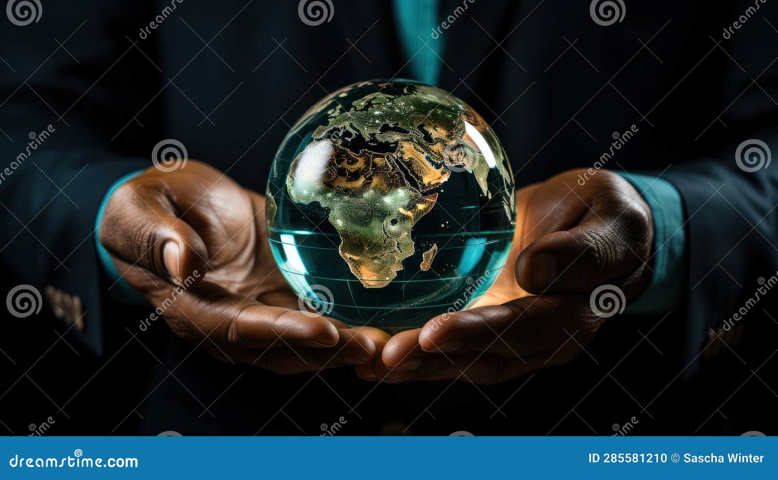 Hands of Unity: Two Men Holding the Earth Stock Illustration ...