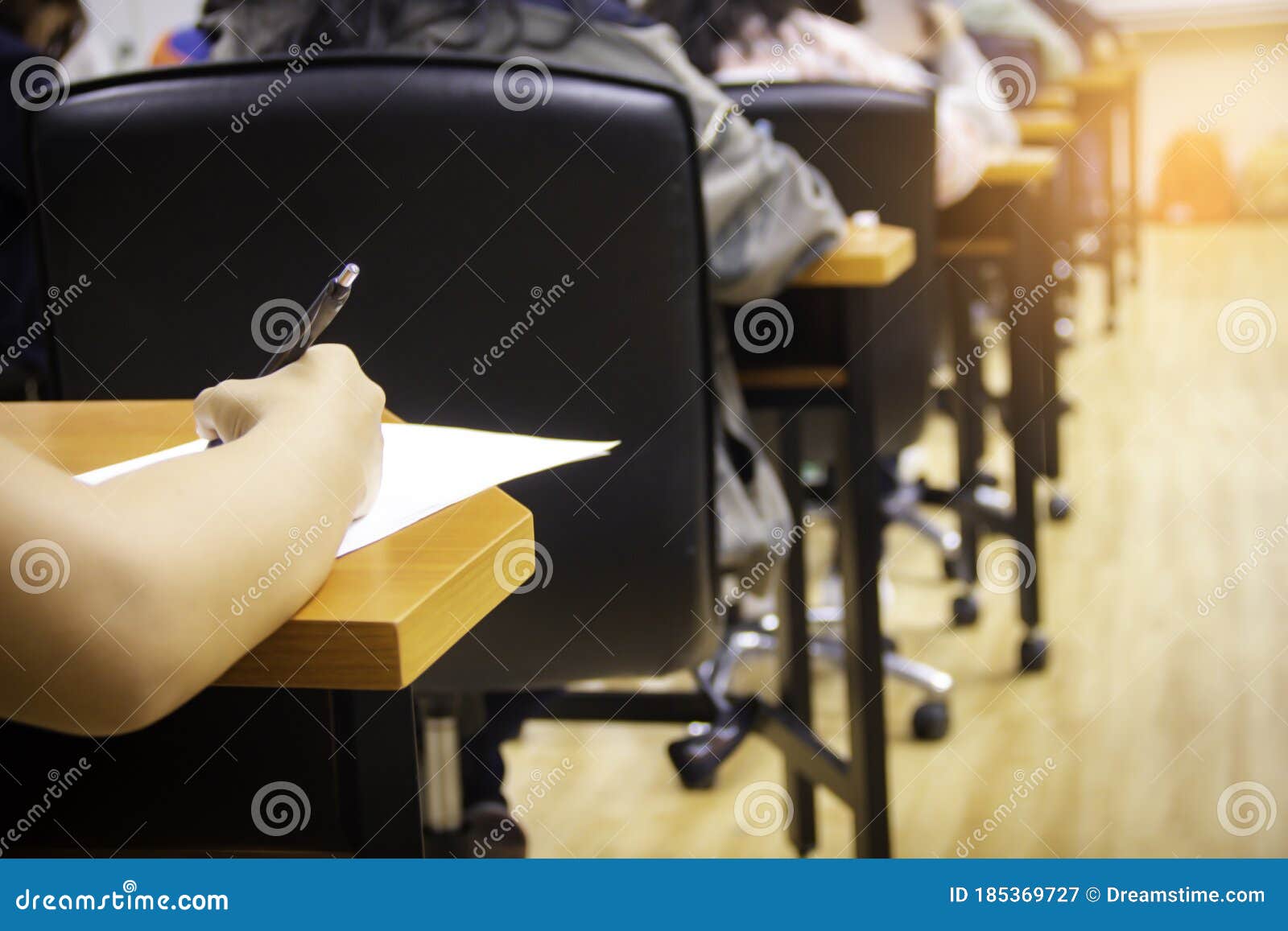 Hands University Student Holding Pen Writing Stock Image - Image of ...