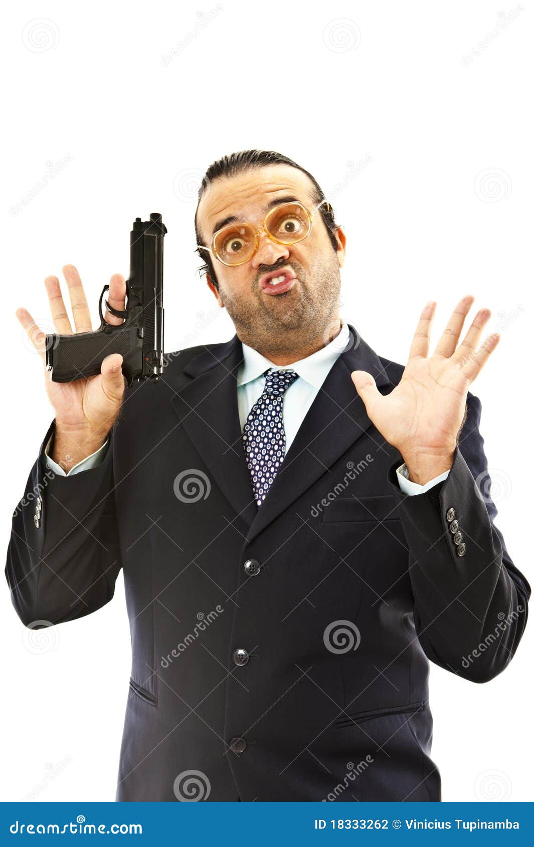 Hands up stock photo. Image of glasses, humour, shot - 18333262