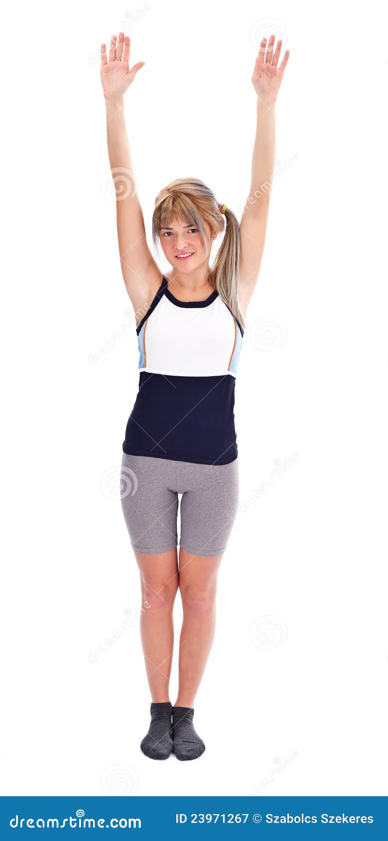Hands up! stock image. Image of gymnastics, slim, adult - 23971267