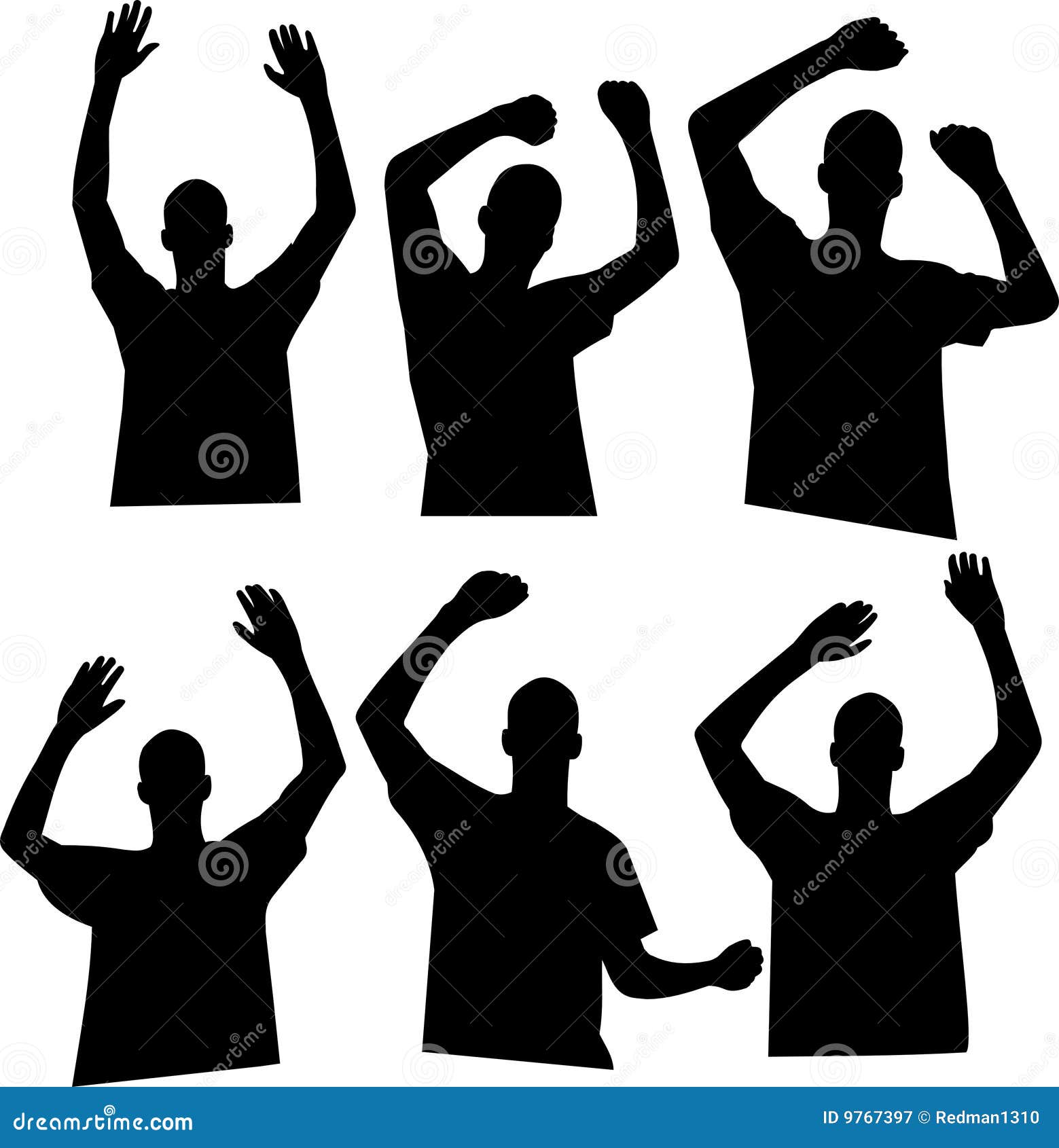 Hands up stock vector. Illustration of people, concert - 9767397